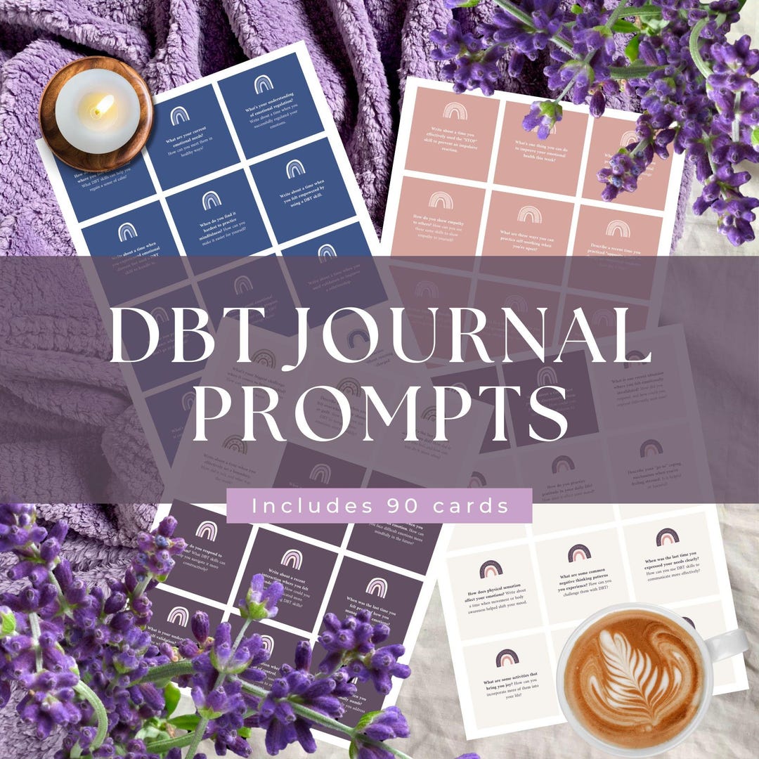 90 DBT Journal Prompts, INSTANT DOWNLOAD, Emotional Regulation, Mental ...