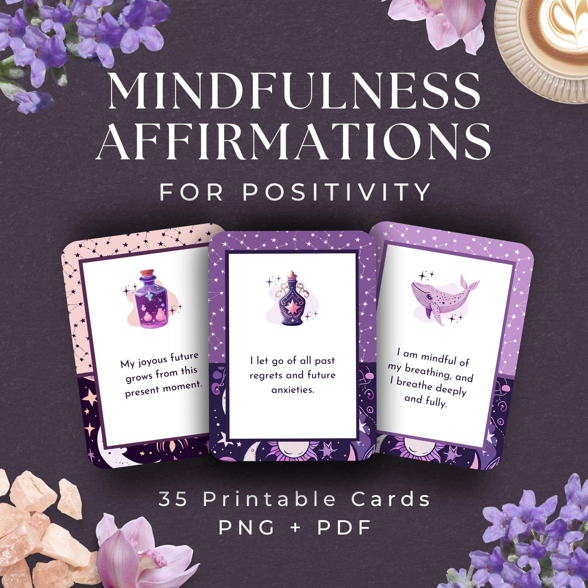 35 Mindfulness Affirmation Cards Printable, INSTANT DOWNLOAD, Mental ...