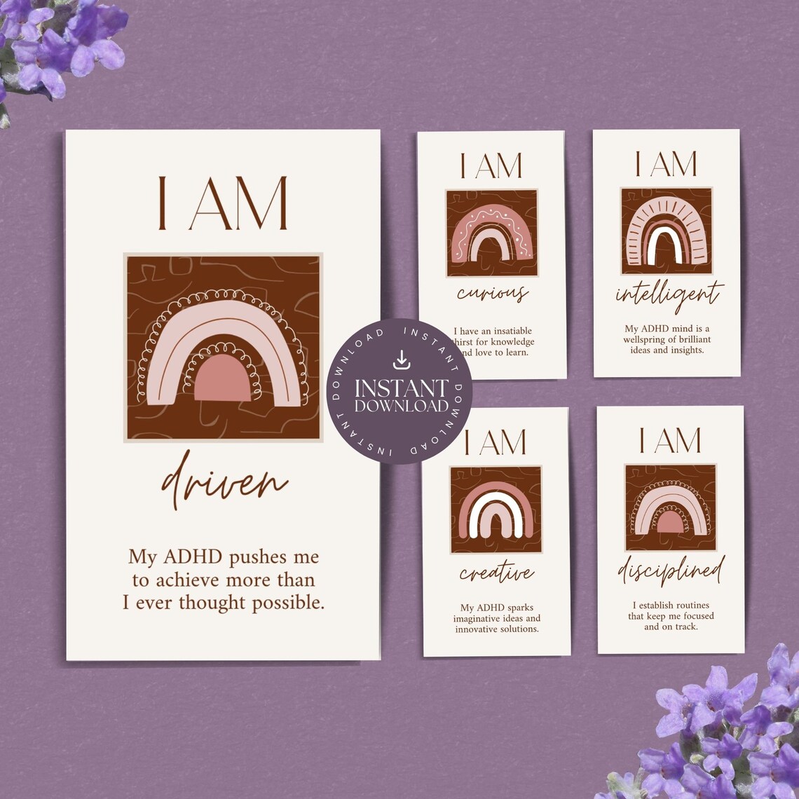 ADHD Affirmation Cards, INSTANT DOWNLOAD, I Am Affirmations for Adhd ...