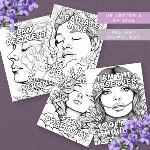 30 Mindfulness Coloring Sheets, INSTANT DOWNLOAD, Mindfulness ...