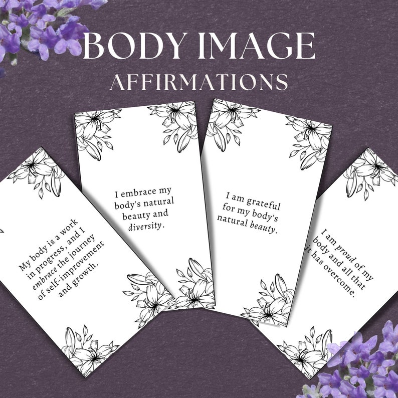 48 Body Image Affirmations, INSTANT DOWNLOAD, Positive Affirmation ...