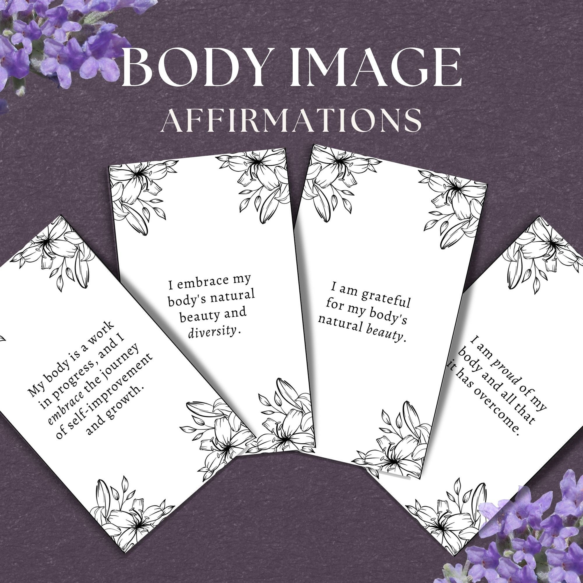 48 Body Image Affirmations, INSTANT DOWNLOAD, Positive Affirmation ...