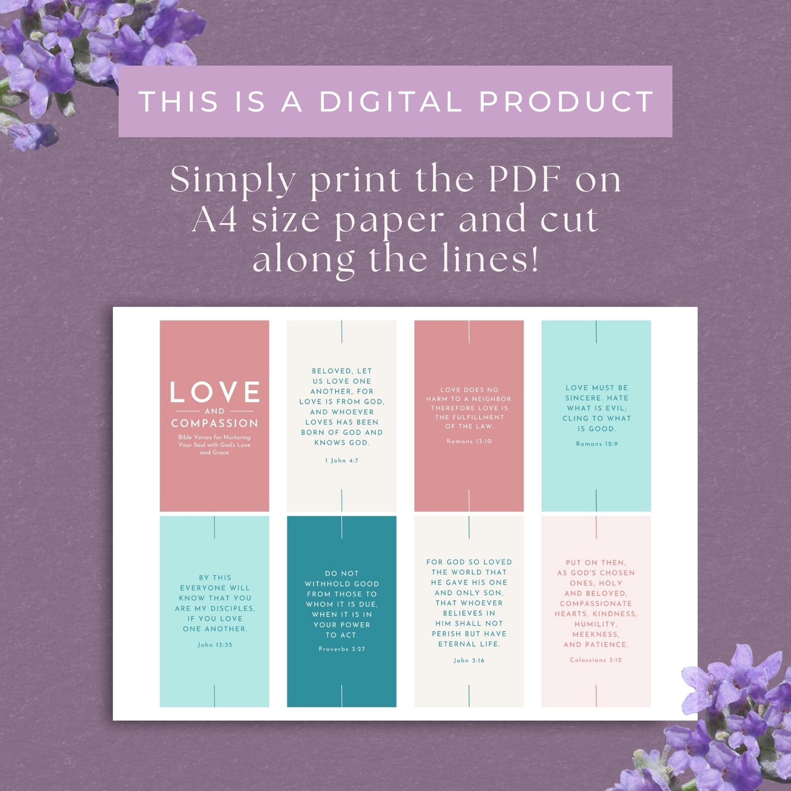 Bible Verse Cards About Love, INSTANT DOWNLOAD, Printable Scripture ...