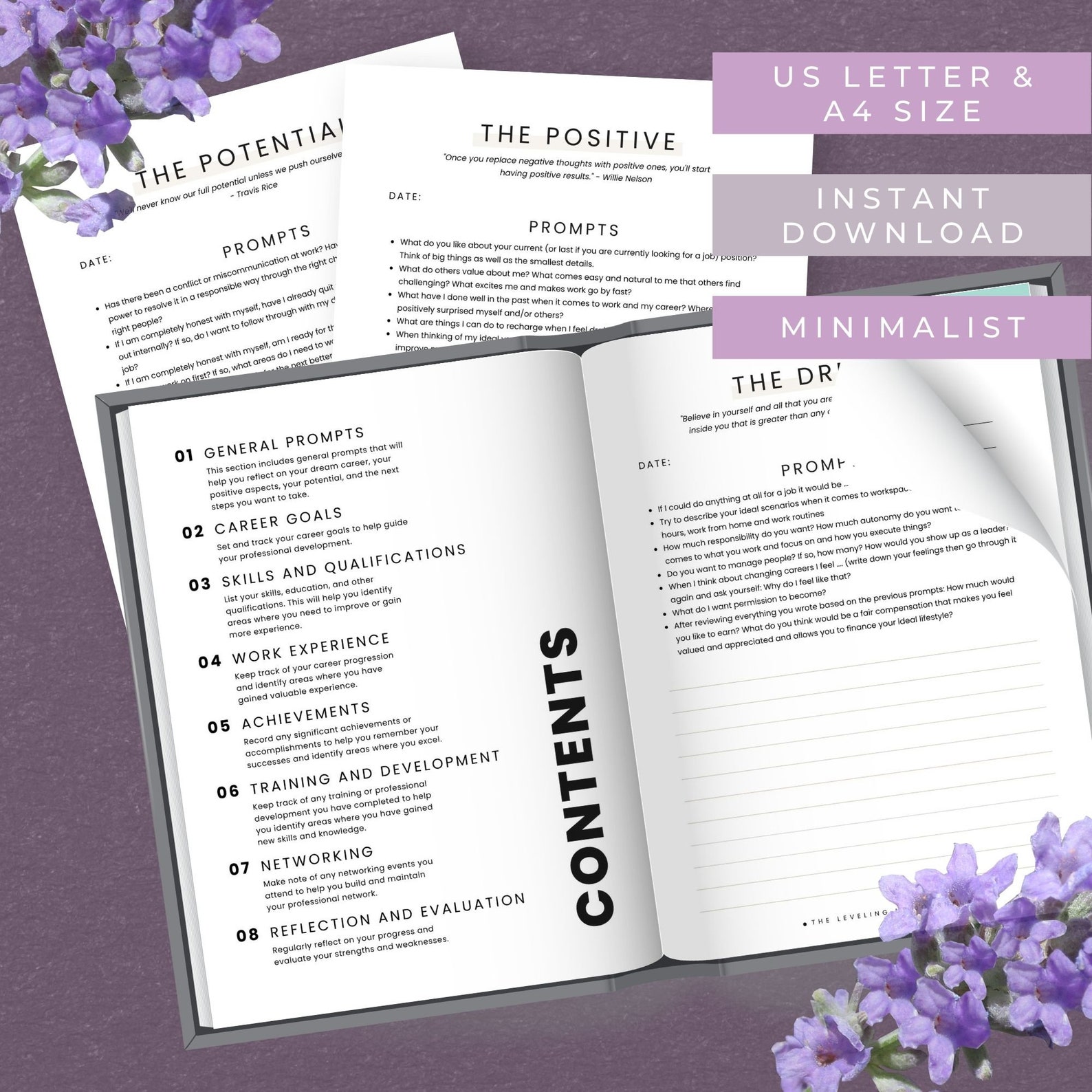 50-page Career Journal, INSTANT DOWNLOAD, Level up Journal for Career ...
