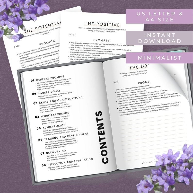 50-page Career Journal, INSTANT DOWNLOAD, Level up Journal for Career ...