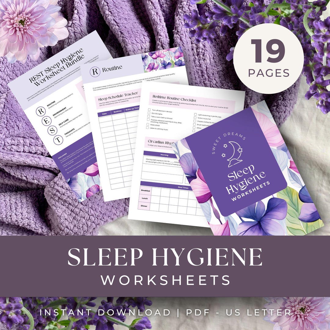 Sleep Hygiene Workbook, INSTANT DOWNLOAD, Sleep Journal, Therapy ...