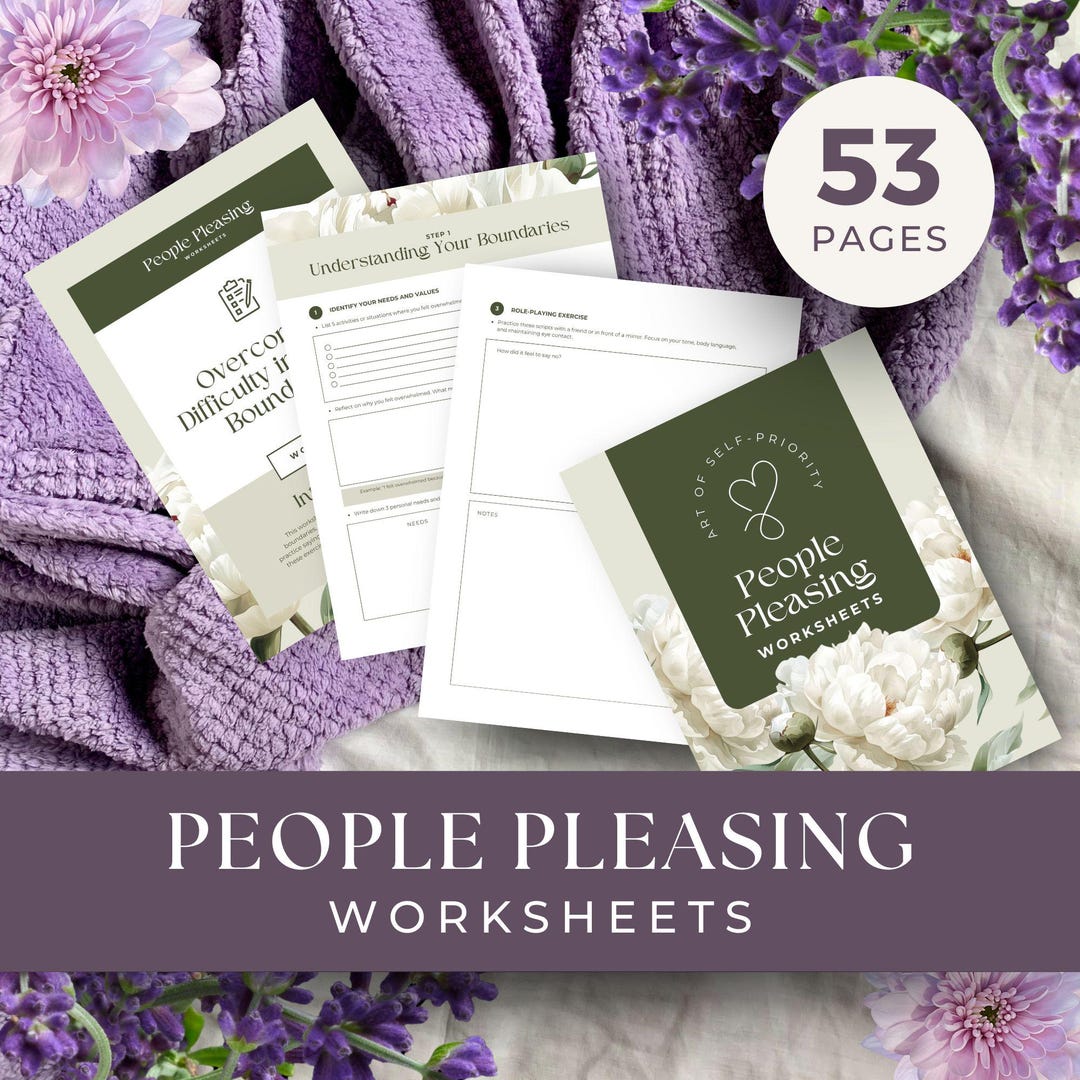 People Pleasing Worksheets, INSTANT DOWNLOAD, Boundary Setting for ...