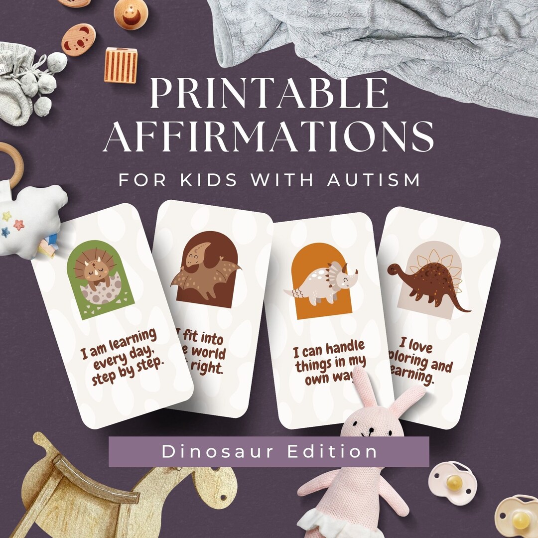 Affirmation Cards for Kids With Autism, INSTANT DOWNLOAD, Encouragement ...