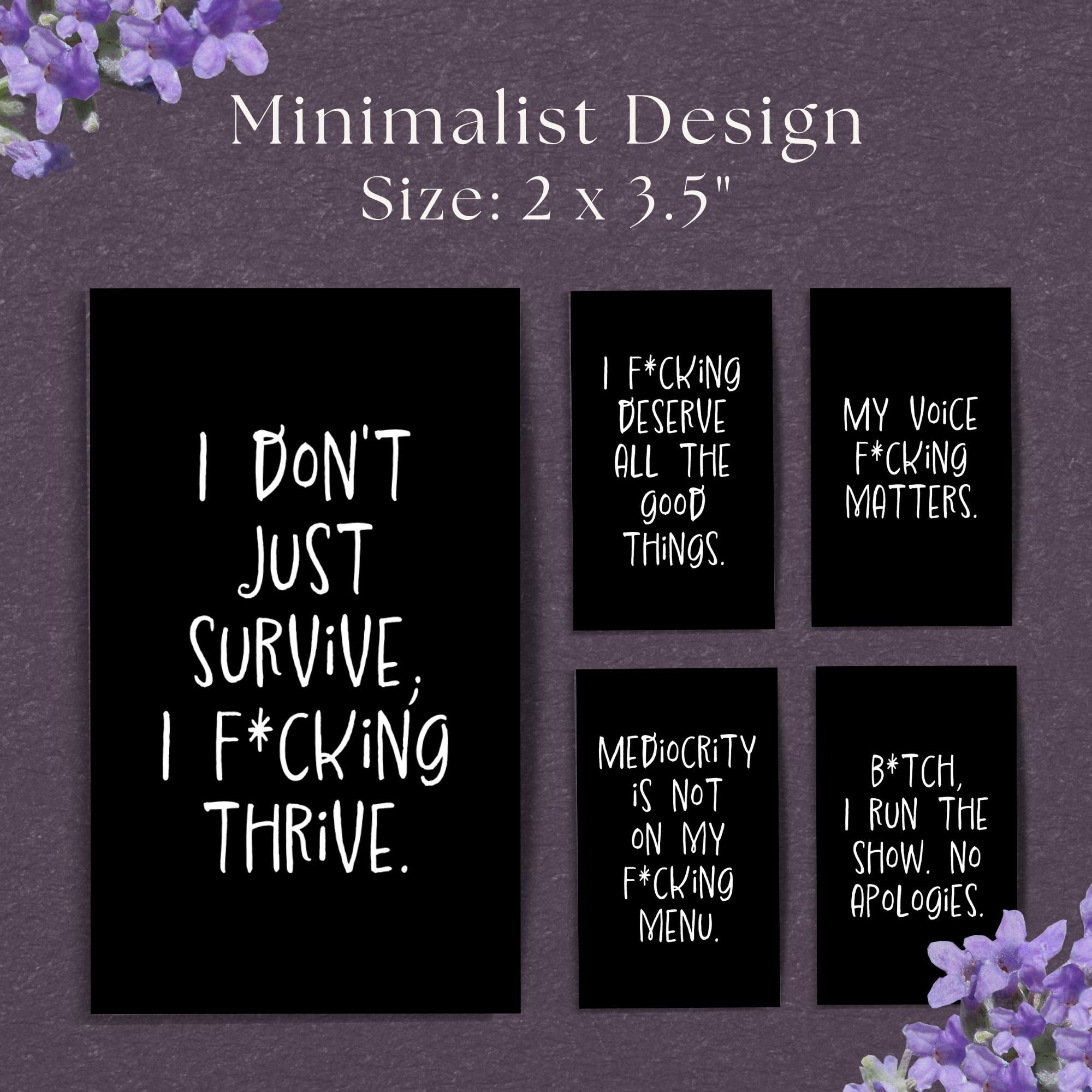 48 Sweary Affirmation Cards, INSTANT DOWNLOAD, Rude Cards, Swear ...