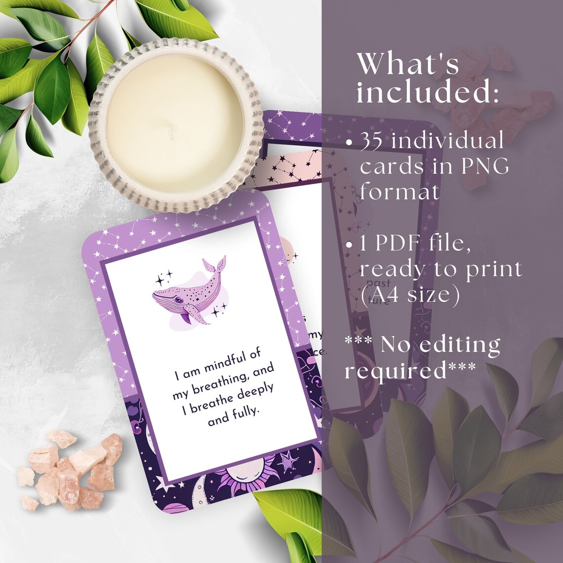 35 Mindfulness Affirmation Cards Printable, INSTANT DOWNLOAD, Mental ...