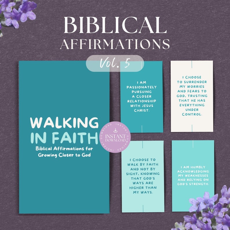Minimalist Christian Affirmation Cards, INSTANT DOWNLOAD, Biblical ...