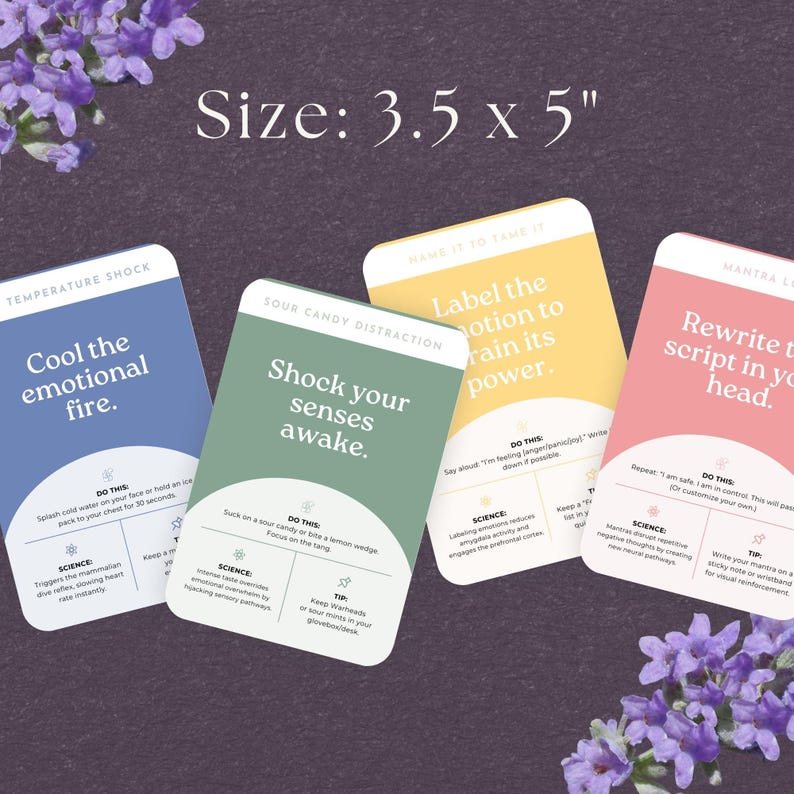 Emotional Regulation Cards, INSTANT DOWNLOAD, Mental Health, Self ...