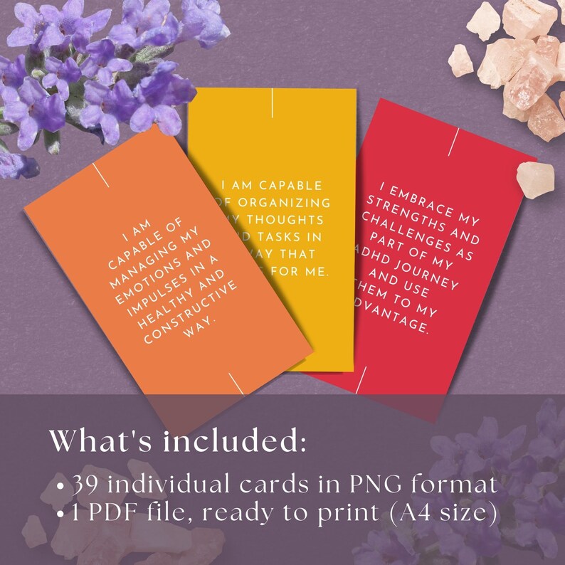 ADHD Affirmation Cards, INSTANT DOWNLOAD, Adhd Printable, Adhd ...
