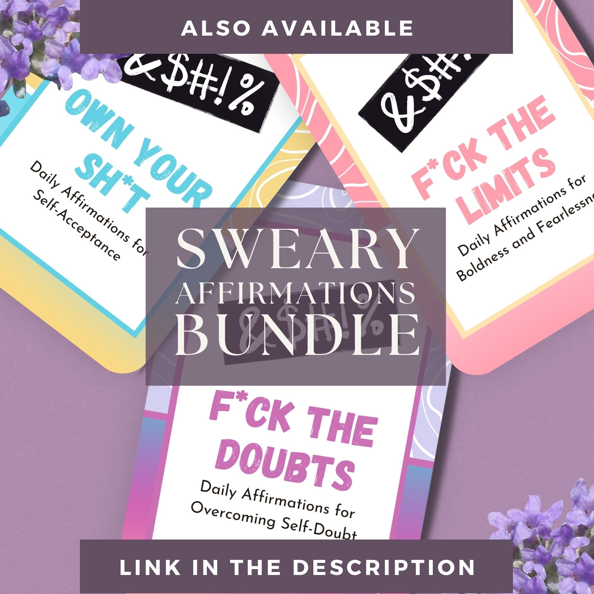 Sweary Affirmation Cards for Self Doubt, INSTANT DOWNLOAD, Rude Cards ...