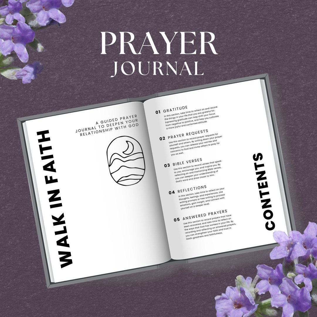 Prayer Journal Printable, INSTANT DOWNLOAD, Scripture Printables, Bible ...