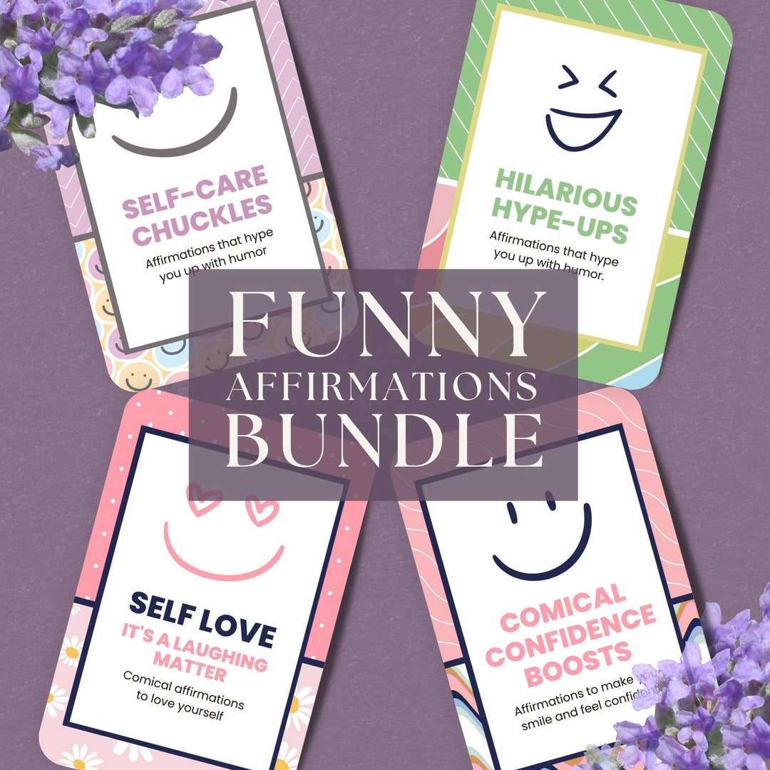 140 Funny Affirmation Cards Bundle, INSTANT DOWNLOAD, Funny Sayings ...