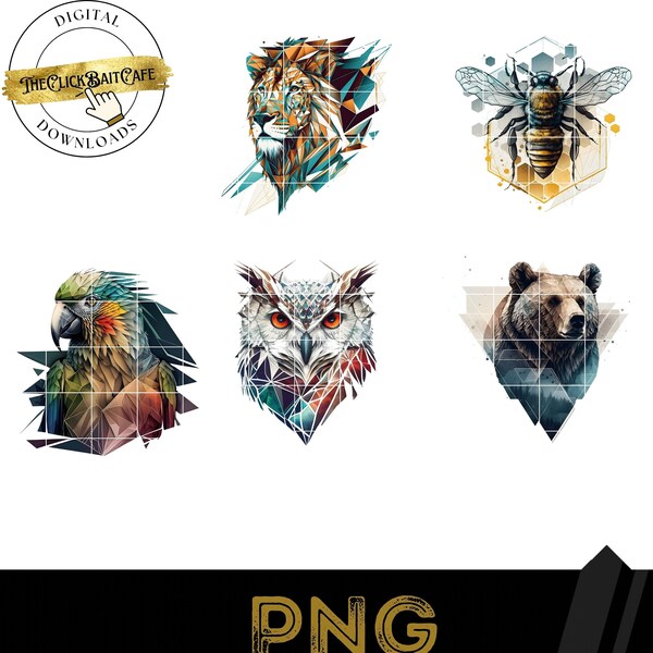 Geometric Animal - Etsy