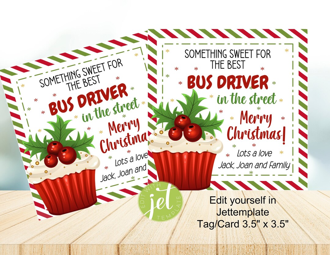 Editable School Bus Driver Gift Tag, Something Sweet for the Best ...