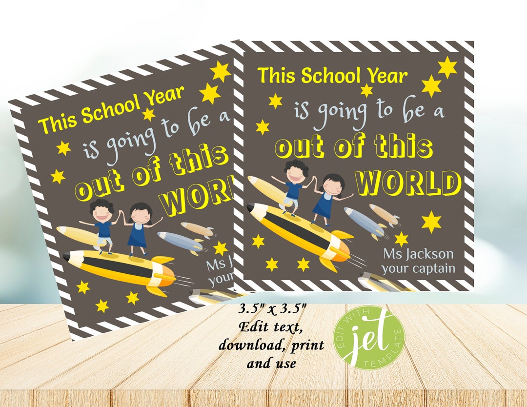 Editable, New School Year Out of This World First Day, Back to School ...