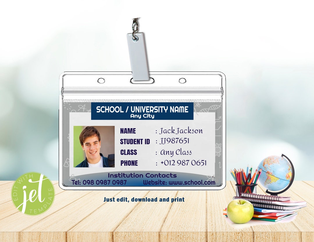 ID Badge, Name Tag, Editable, Printable, ID Card Boy/girl Badge ...