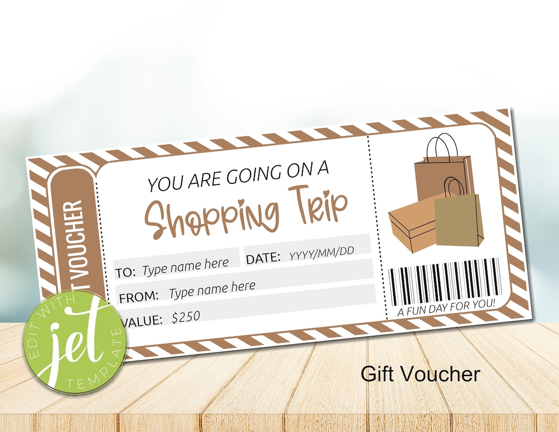 Editable Shopping Spree Voucher Template, Shopping Spree Coupon ...