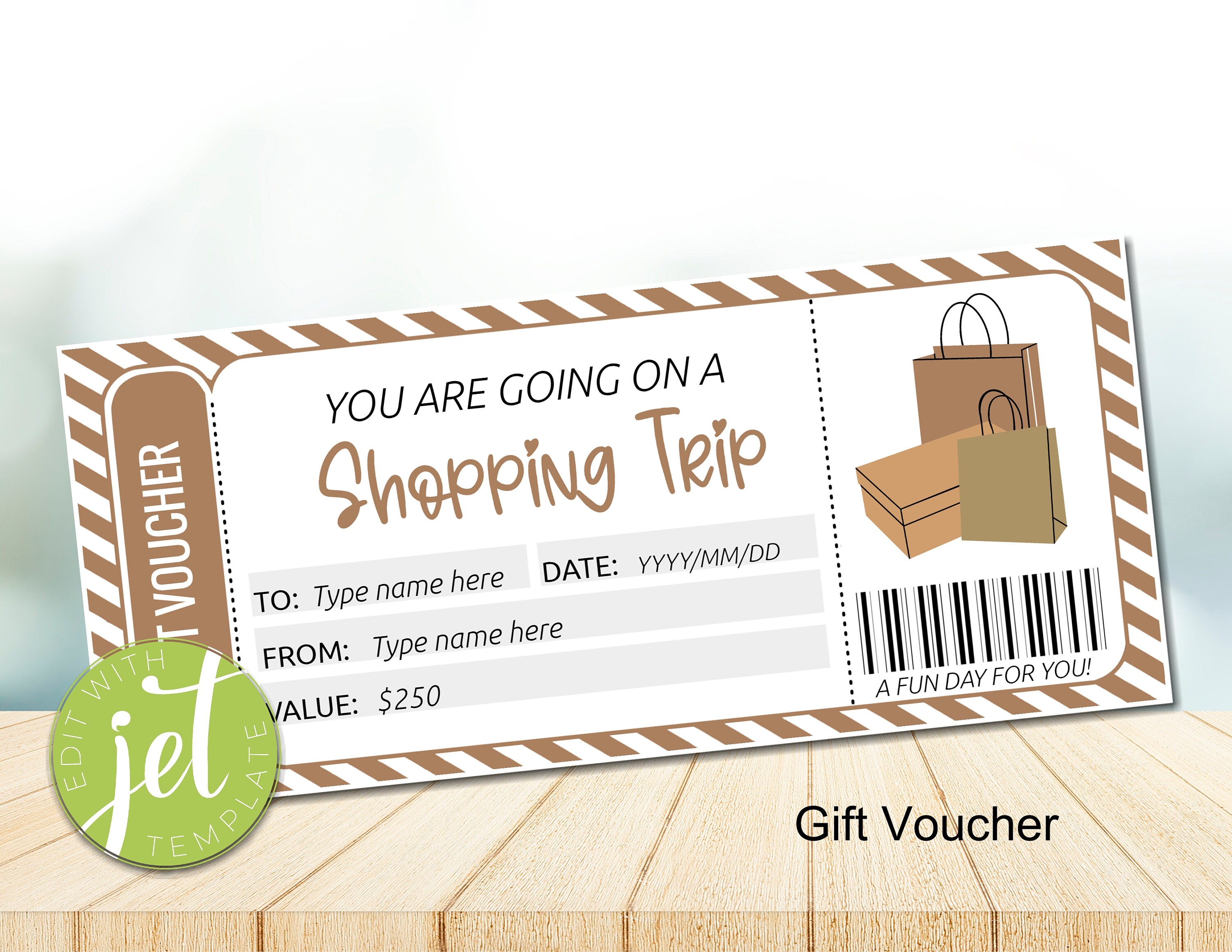 Editable Shopping Spree Voucher Template, Shopping Spree Coupon ...