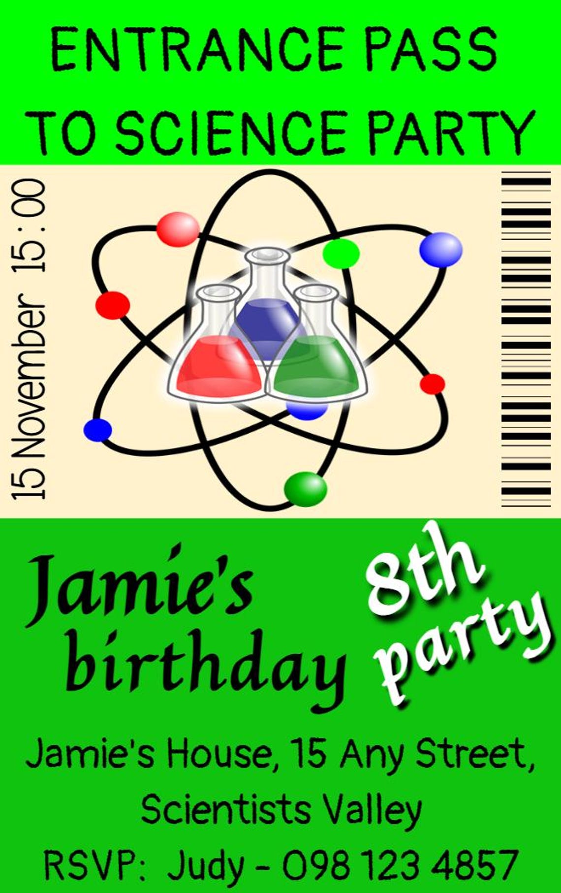 Invite, Scientist ID Badge Template, Science Party Favors, Scientist ...