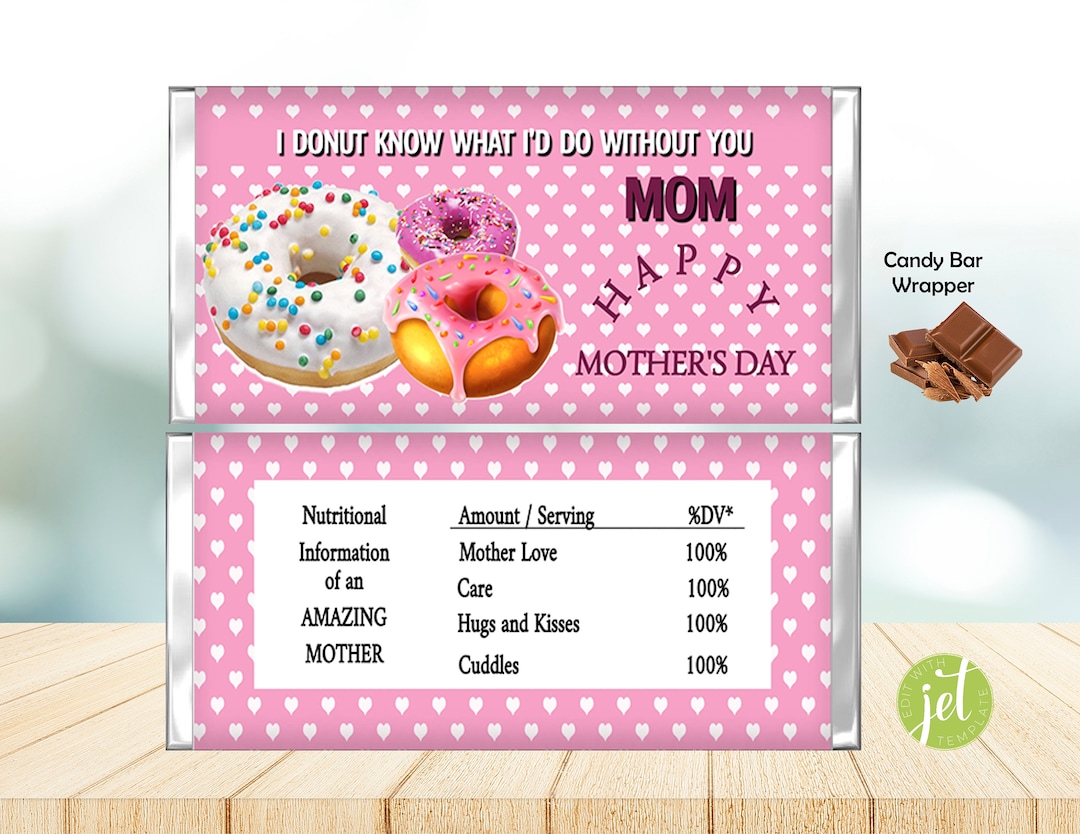 Candy Wrapper, Chocolate Wrapper, Printable, Mom, Mother, Mother's Day ...