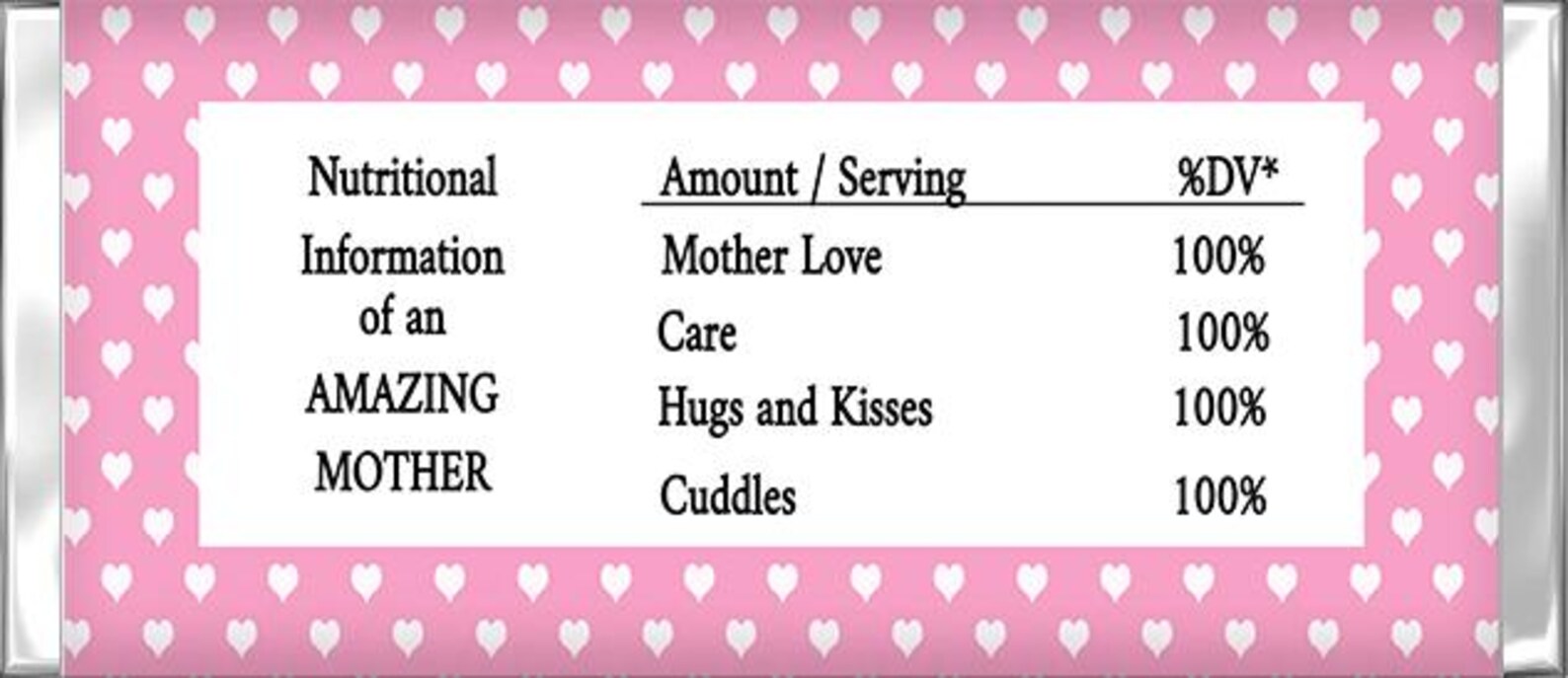 Candy Wrapper, Chocolate Wrapper, Printable, Mom, Mother, Mother's Day ...