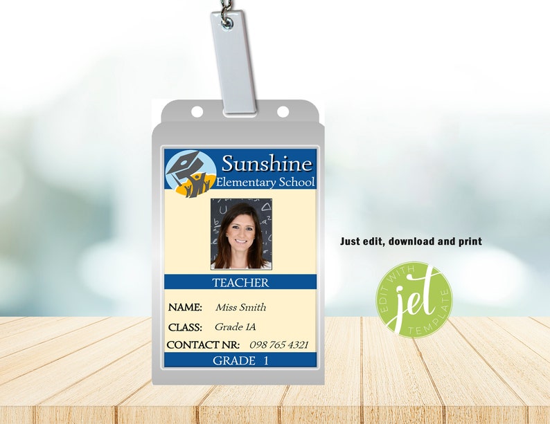 ID Badge, Editable, Printable, Name Tag, School Teacher Name Badge ...