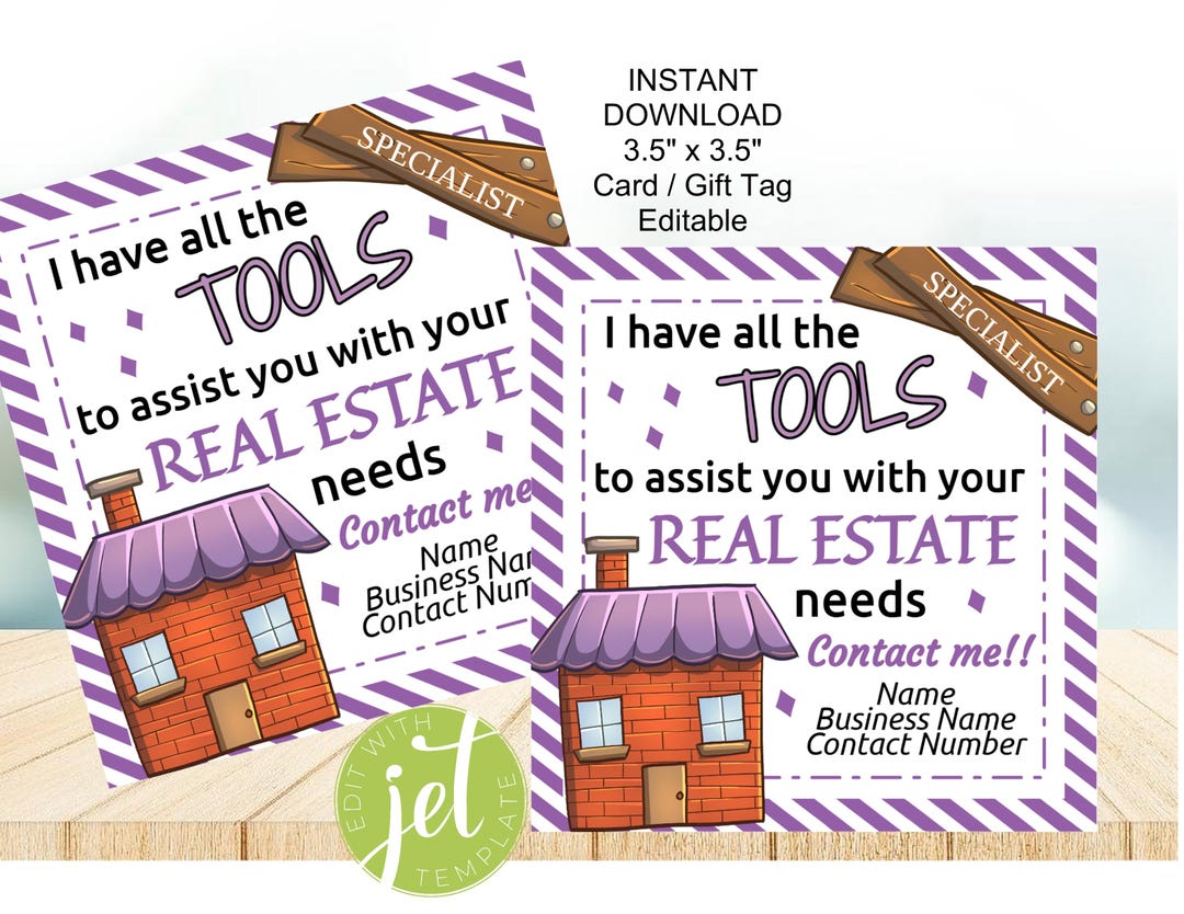 Editable Tool Pop-by Tags, Realtor, Referral Tag, Real Estate Marketing ...
