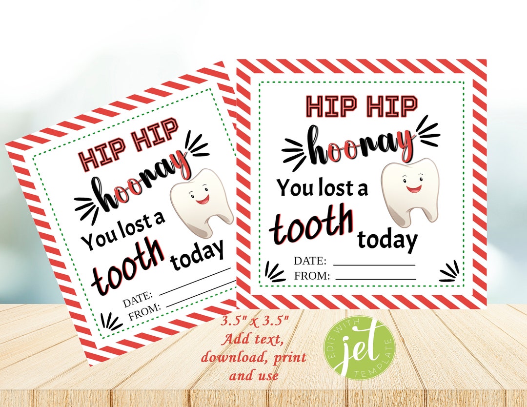 Gift Tag/card, Editable, Lost First Tooth, Tooth Fairy, Special Person ...
