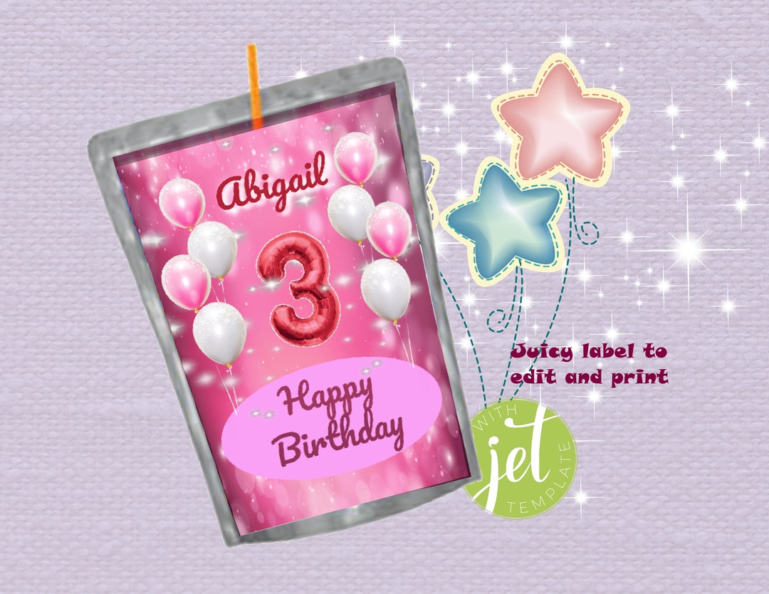 Juice Label, Editable, Edit Age, Text, Printable, Juice Label, Instant ...