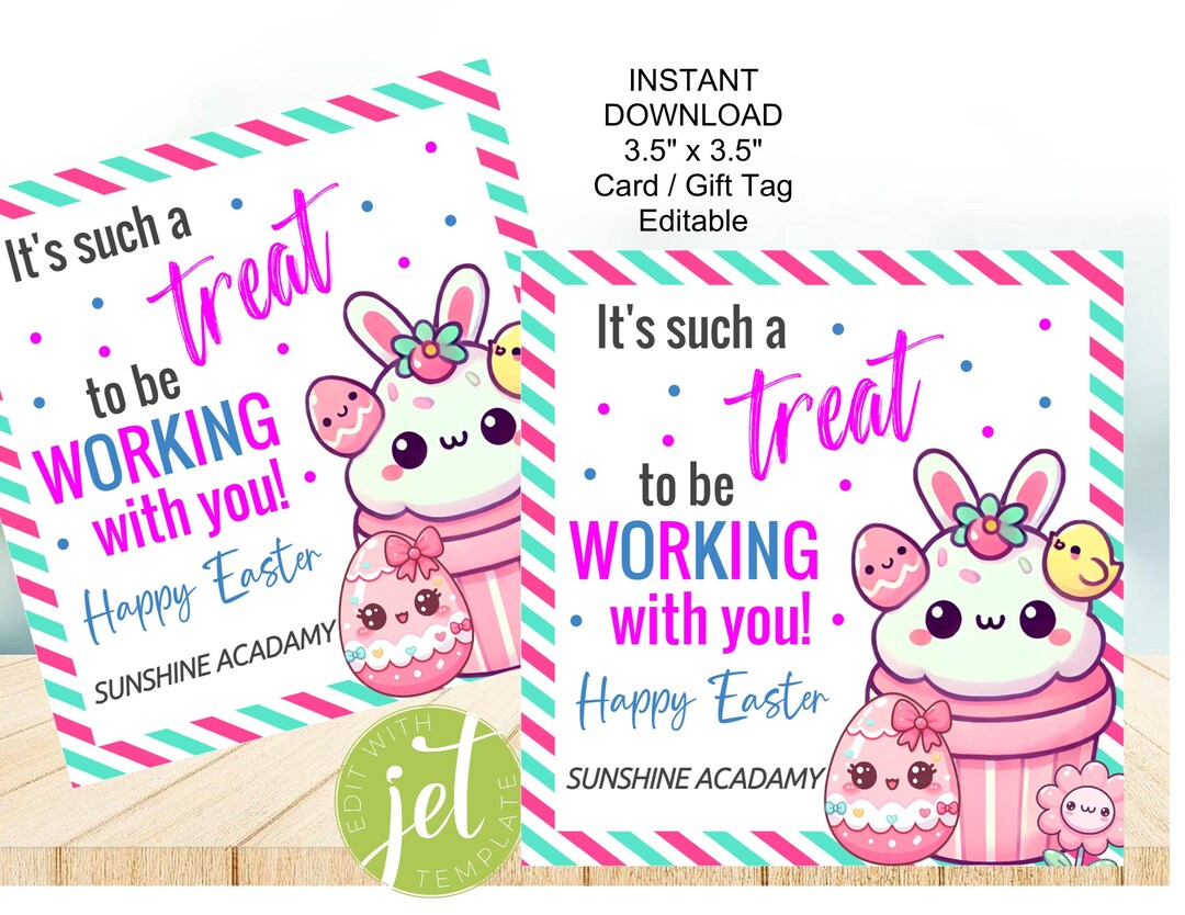 Editable Appreciation Tag/card, Happy Easter, Thank You for All You Do ...