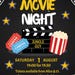 Editable, Movie Night Flyer, Invitation, Printable PTA PTO Flyer ...