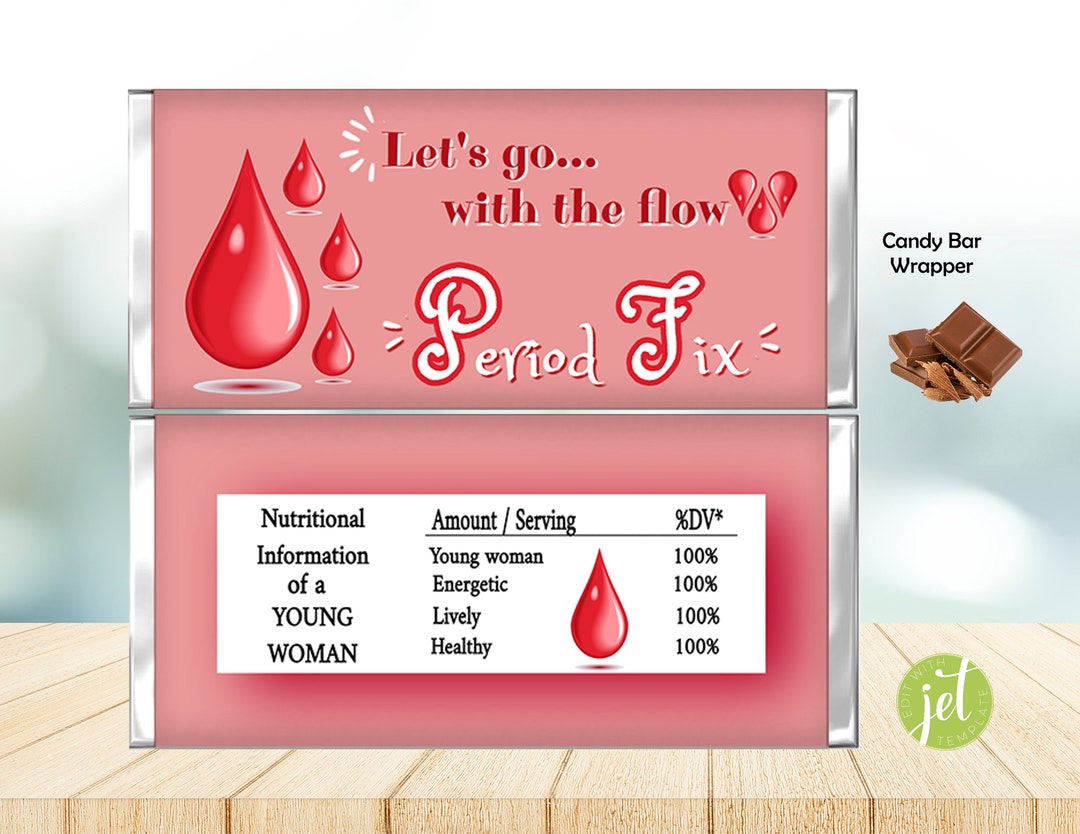 Candy Wrapper, Chocolate Wrapper, Printable, First Period, Period Fix ...