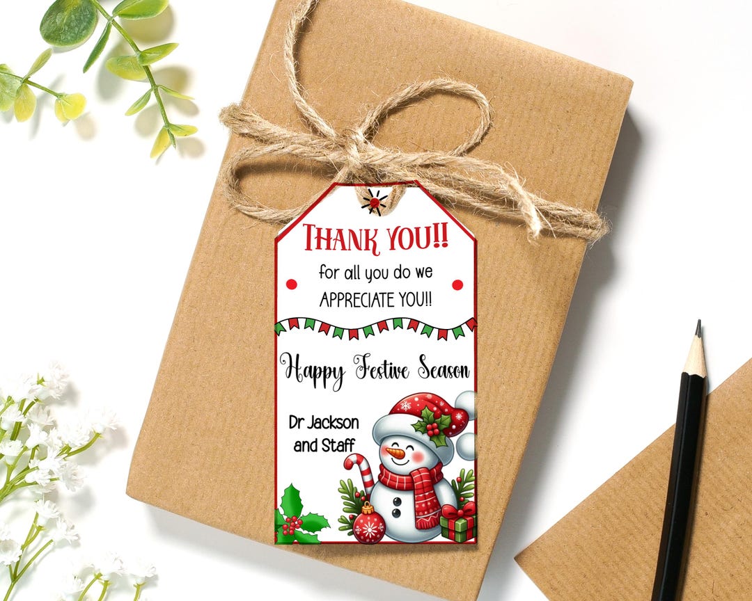 Gift Tag, Appreciation Editable Tag, Thank You Printable Card ...