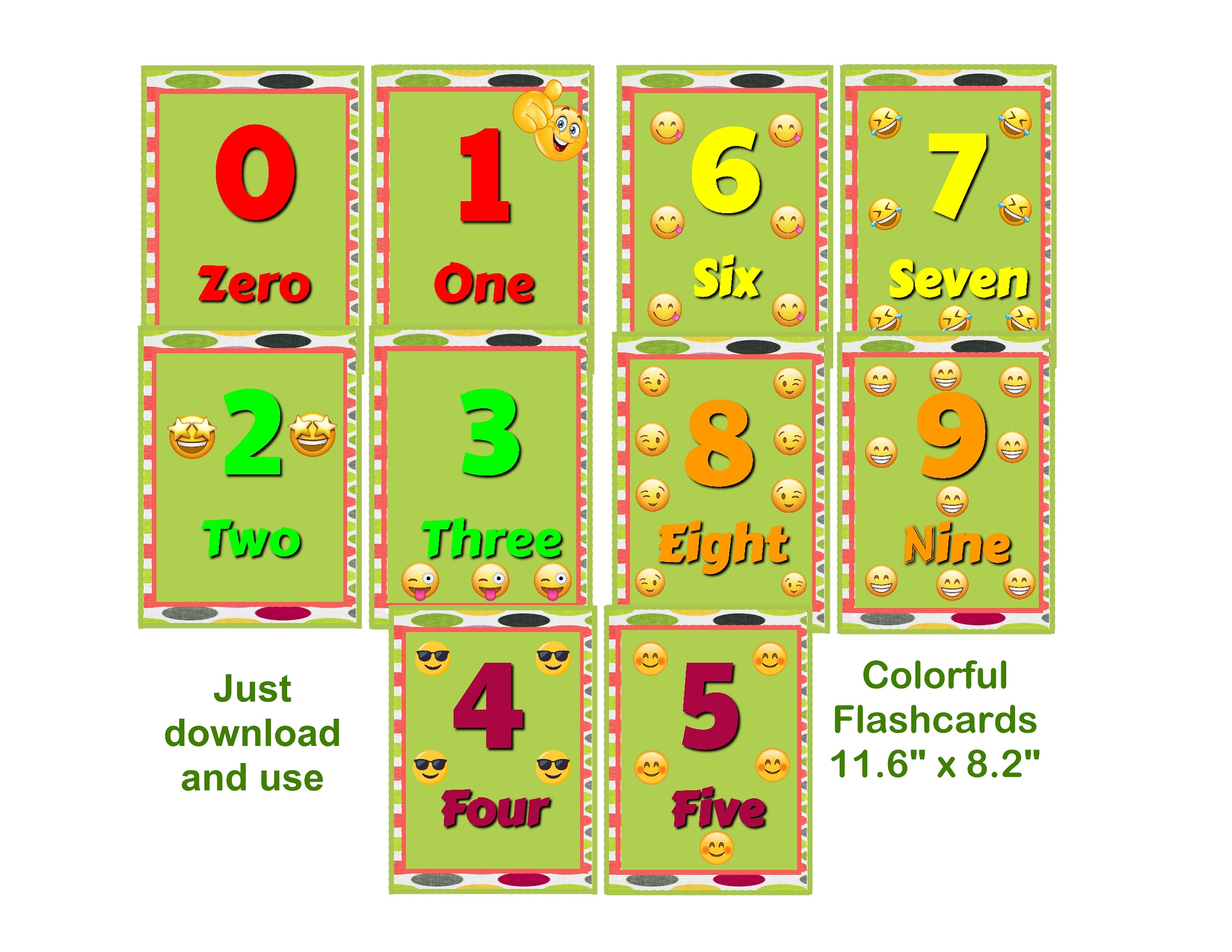 Flashcards Numerical, Printable, 0 - 9 Flash Cards Printable, Number ...