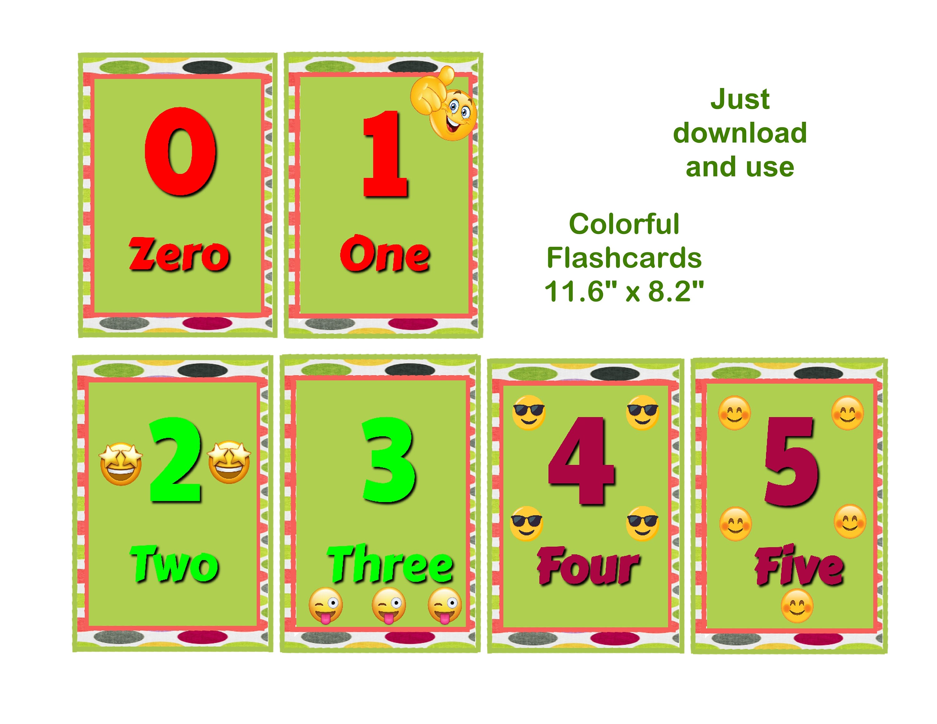 Flashcards Numerical, Printable, 0 - 9 Flash Cards Printable, Number ...