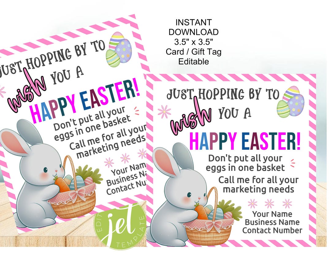 Editable Appreciation Tag/card, Hopping By, Call Me for Marketing Needs ...