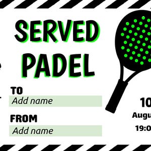 Padel Invitation, Gift Voucher, Padel Game, Sweat It Out, Padel Game ...