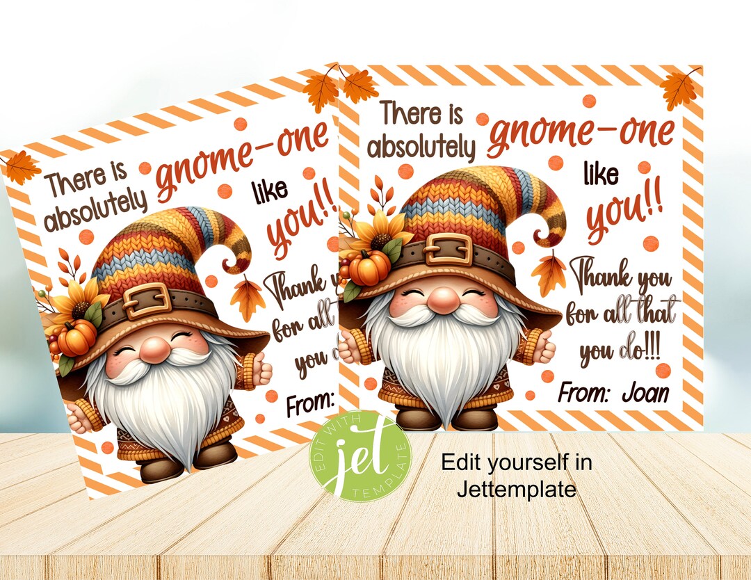 Gift Tag / Card, Editable, Gnome, Gnome-body Like You, Add Name ...