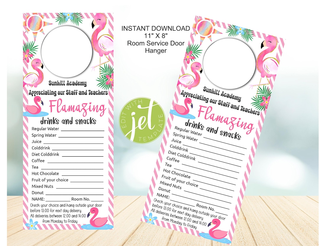 Teacher Appreciation Week Editable Door Hanger, Order List Snacks and ...