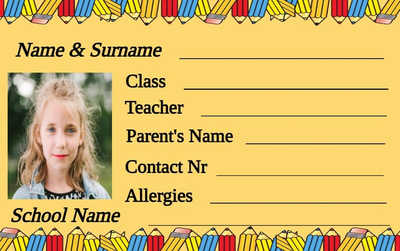 ID Badge, Name Tag, Back to School Name Badge Combo, Editable ...