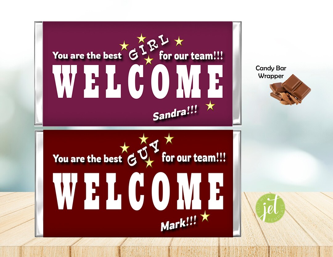 Candy Wrapper, Chocolate Wrapper, Editable, Printable, Instant Download ...