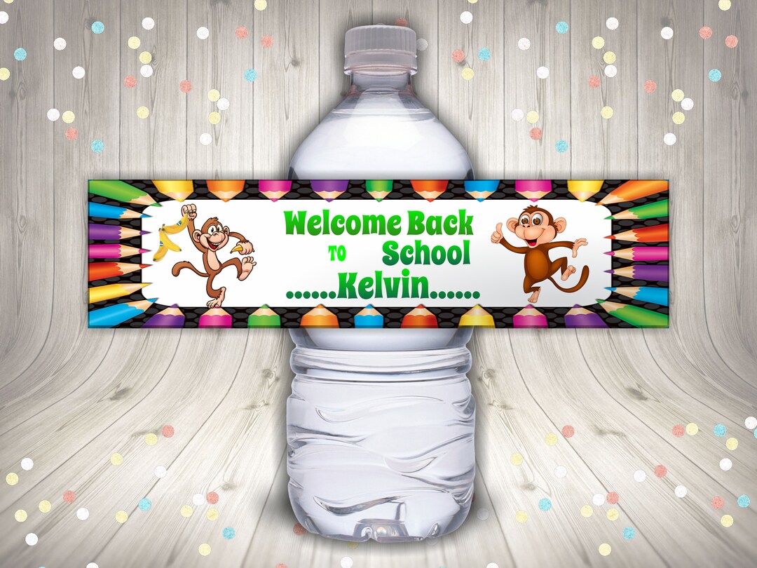 Water Bottle Label, Editable, Printable, Instant Download, Back to ...