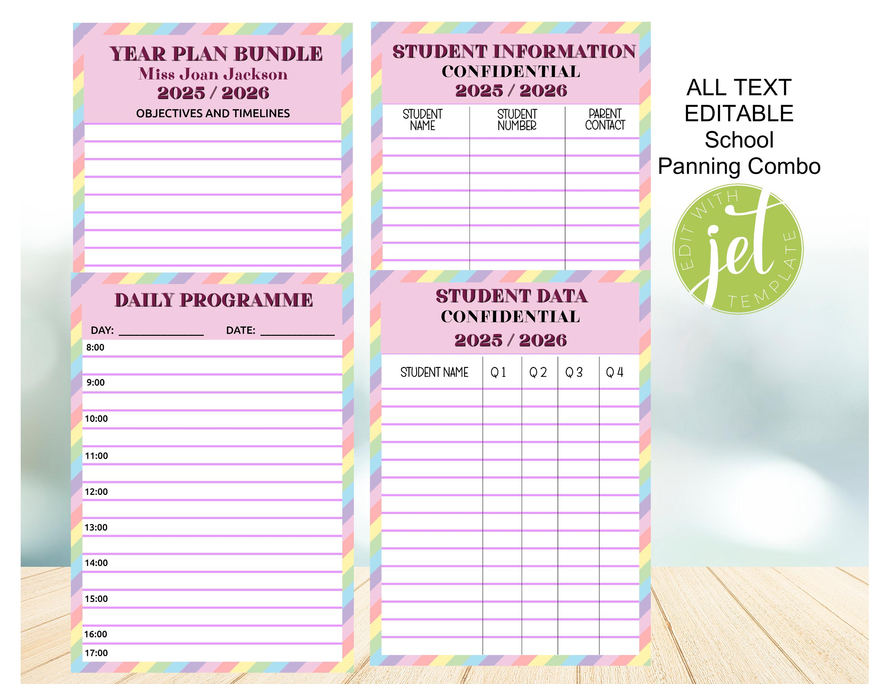 Editable Lesson Plan Combo, Teacher Planner Classroom Organizer ...