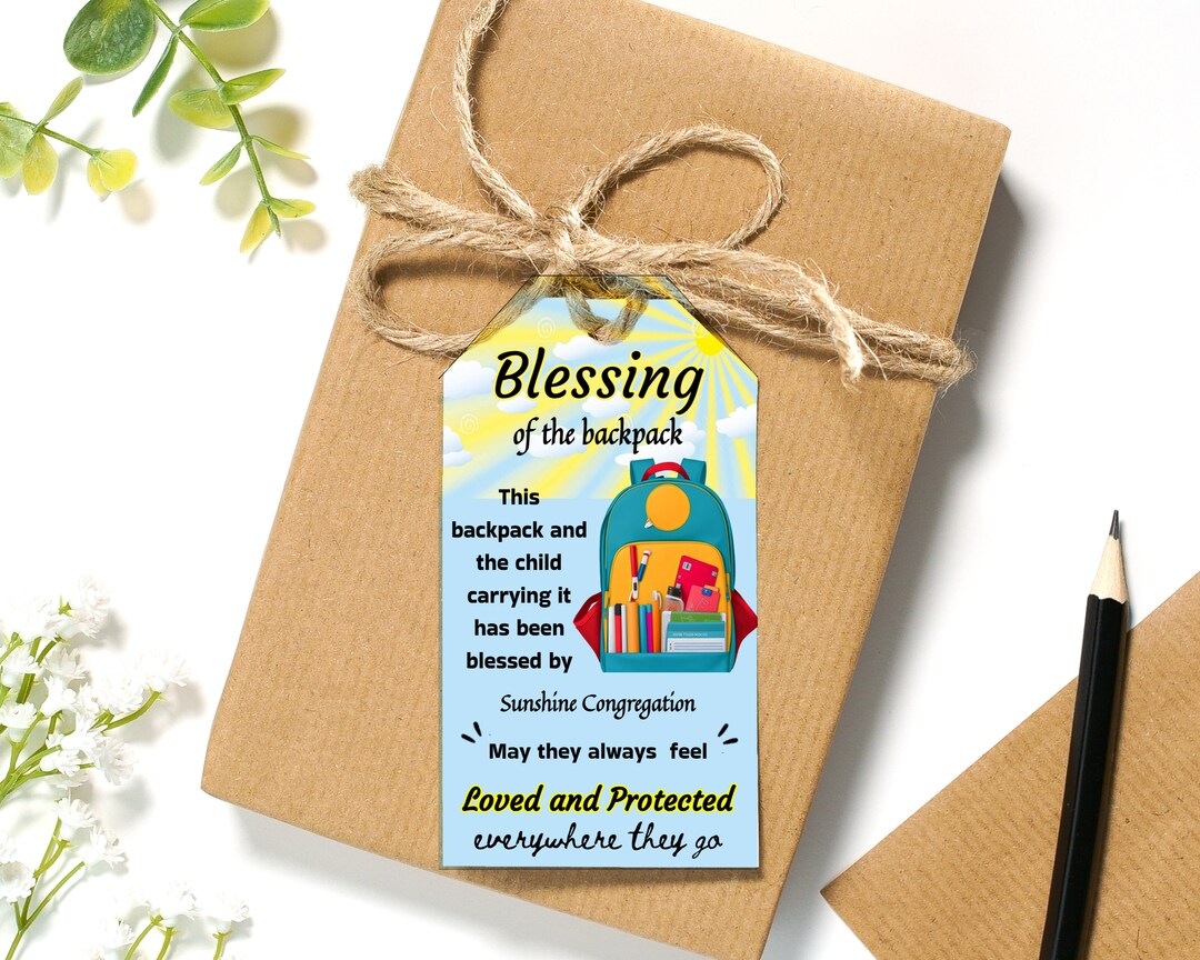 Gift Tag/card, Editable, Printable, Religious, Blessing of the Backpack ...
