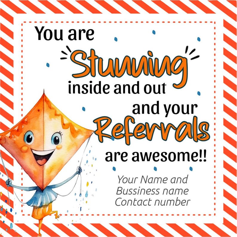 Editable Stunning Gift Tag, Your Are Stunning Inside and Out, Referrals ...