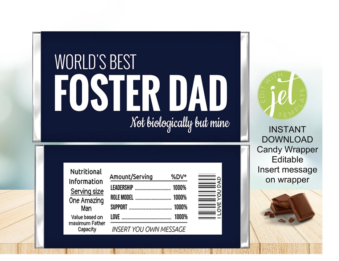 Candy Wrapper, Foster Dad Candy Bar Wrappers, Instant Download, Foster ...